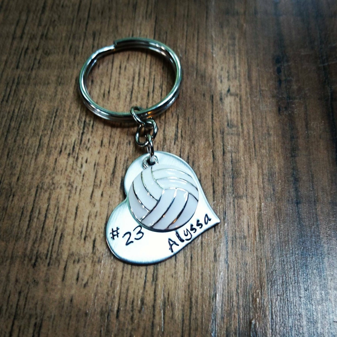 Personalized Volleyball Keychain - Girls Volleyball Keychain ...