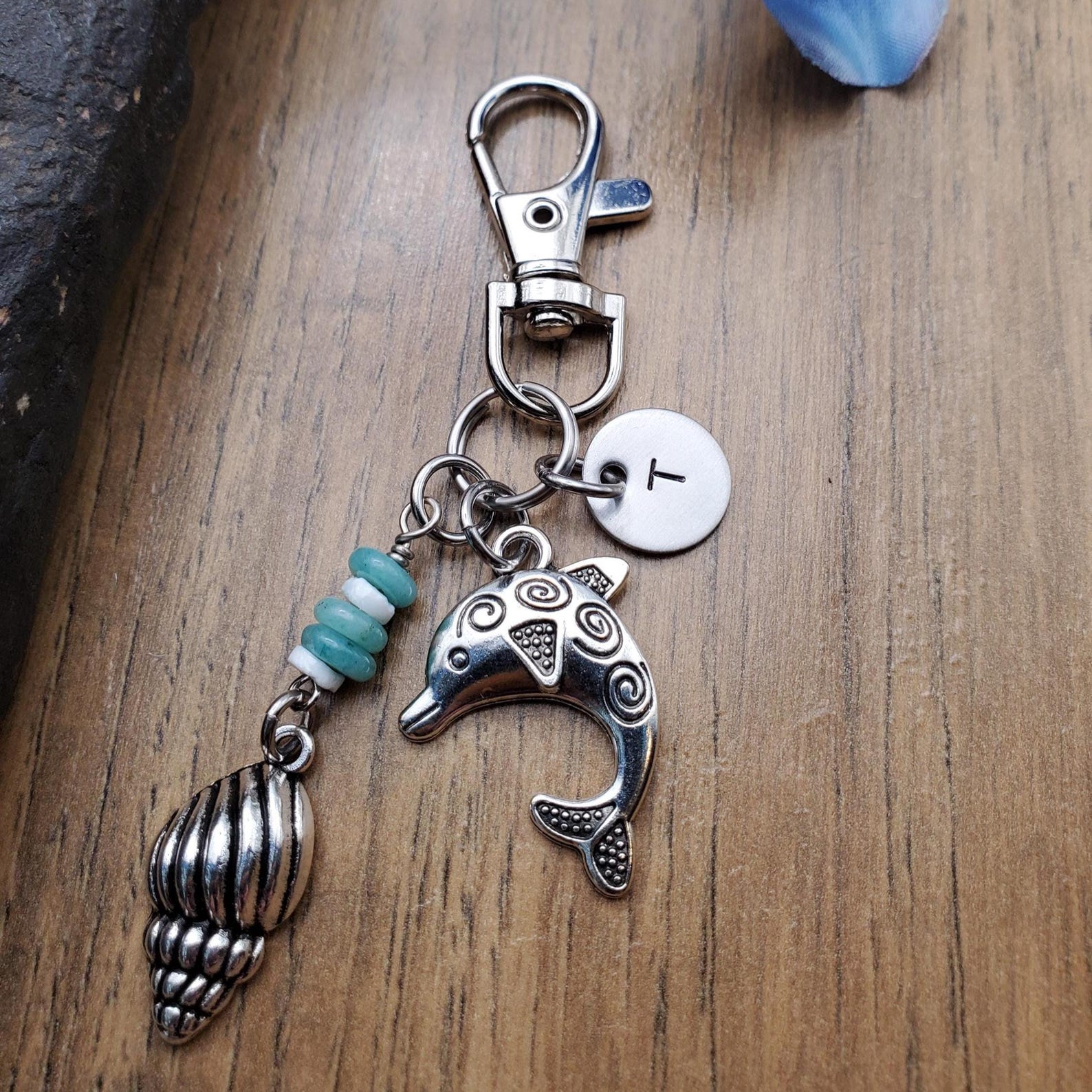 Dolphin Keychain, Dolphin Gift, Beach Key Ring, Ocean Lover Gift, Bag ...