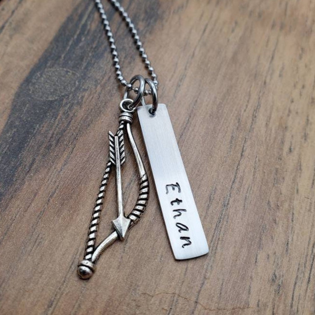 Archery Gifts, Archery Necklace, Bow and Arrow Necklace, Hunter Gift ...