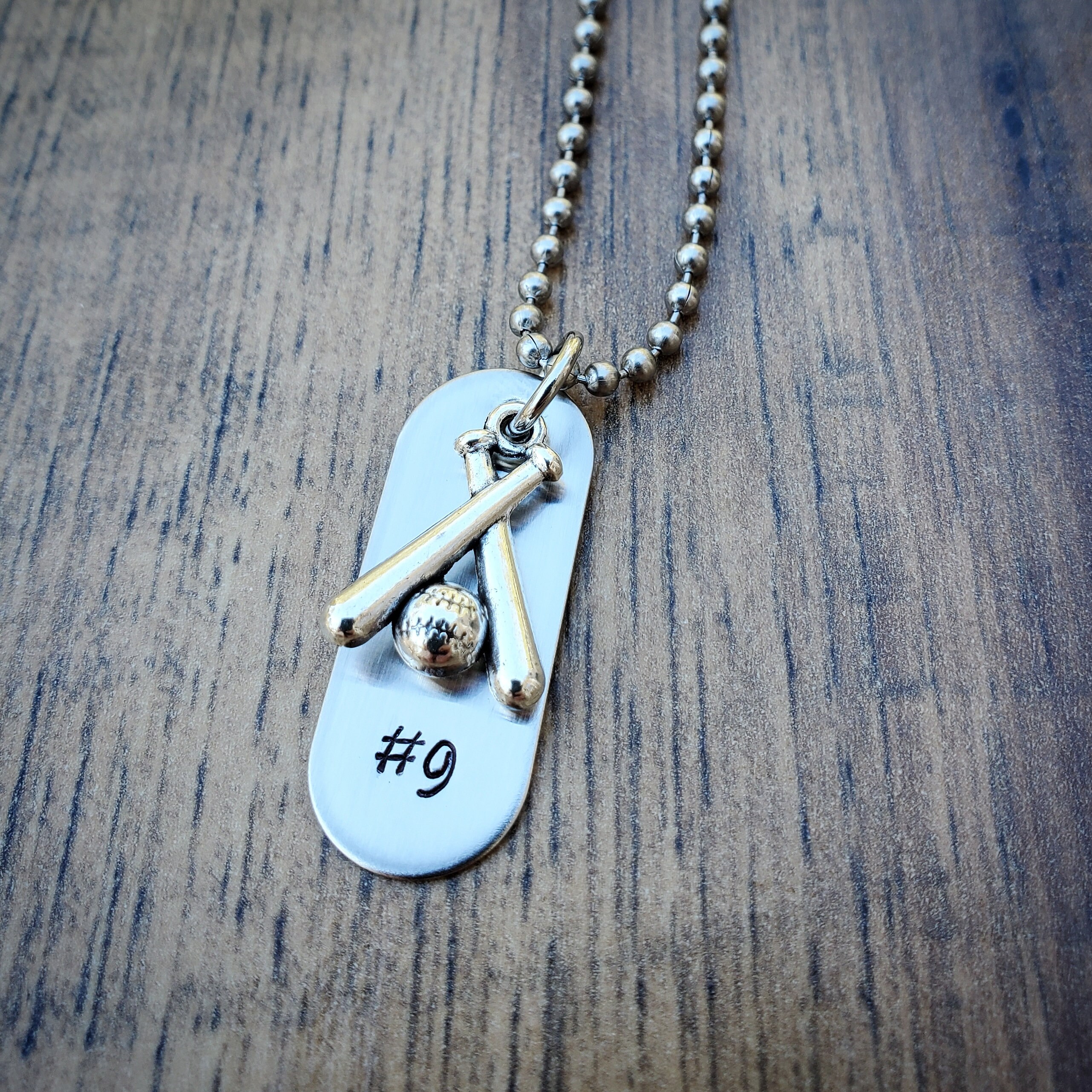 Hand Stamped Personalized Baseball Necklace Boys Baseball - Etsy