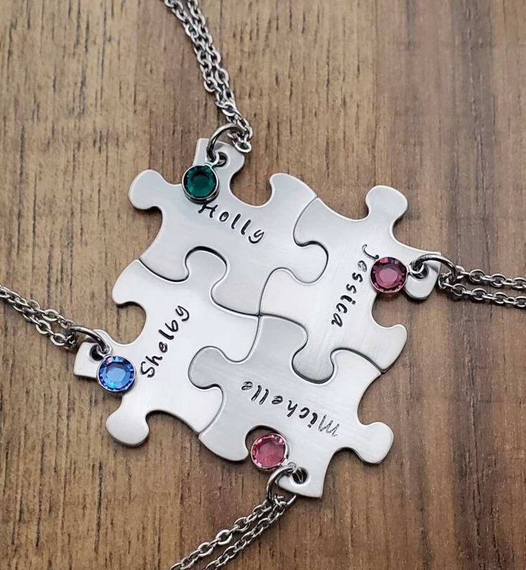 Best Friend Puzzle Necklace, Family Puzzle Gifts, Bridal Party Gifts ...