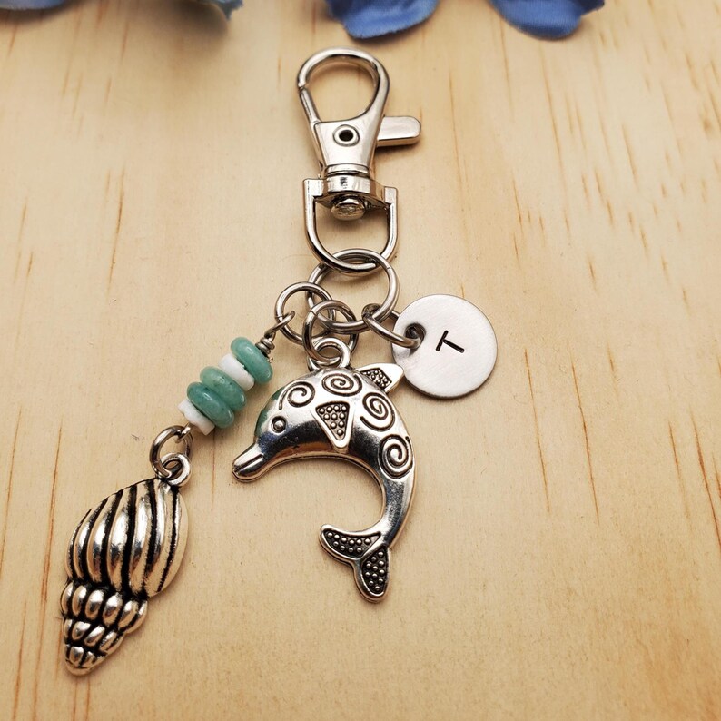 Dolphin Keychain, Dolphin Gift, Beach Key Ring, Ocean Lover Gift, Bag ...