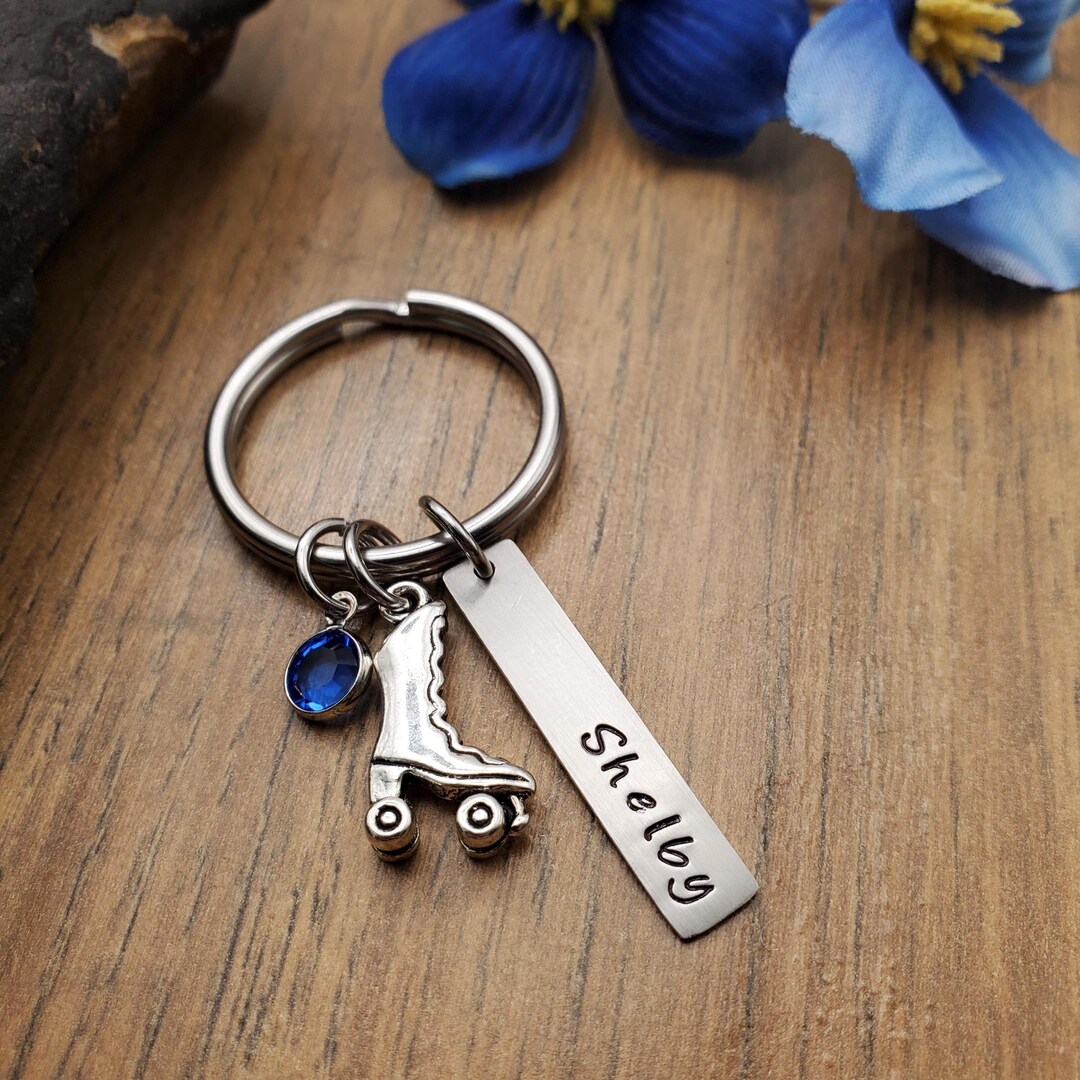 Personalized Roller Skate Keychain, Roller Derby Name Bag Charm Gift - Etsy