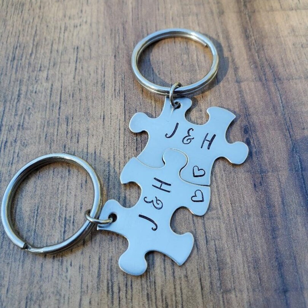 Couples Gift for Boyfriend Puzzle Piece Keychain, Gift for Girlfriend ...