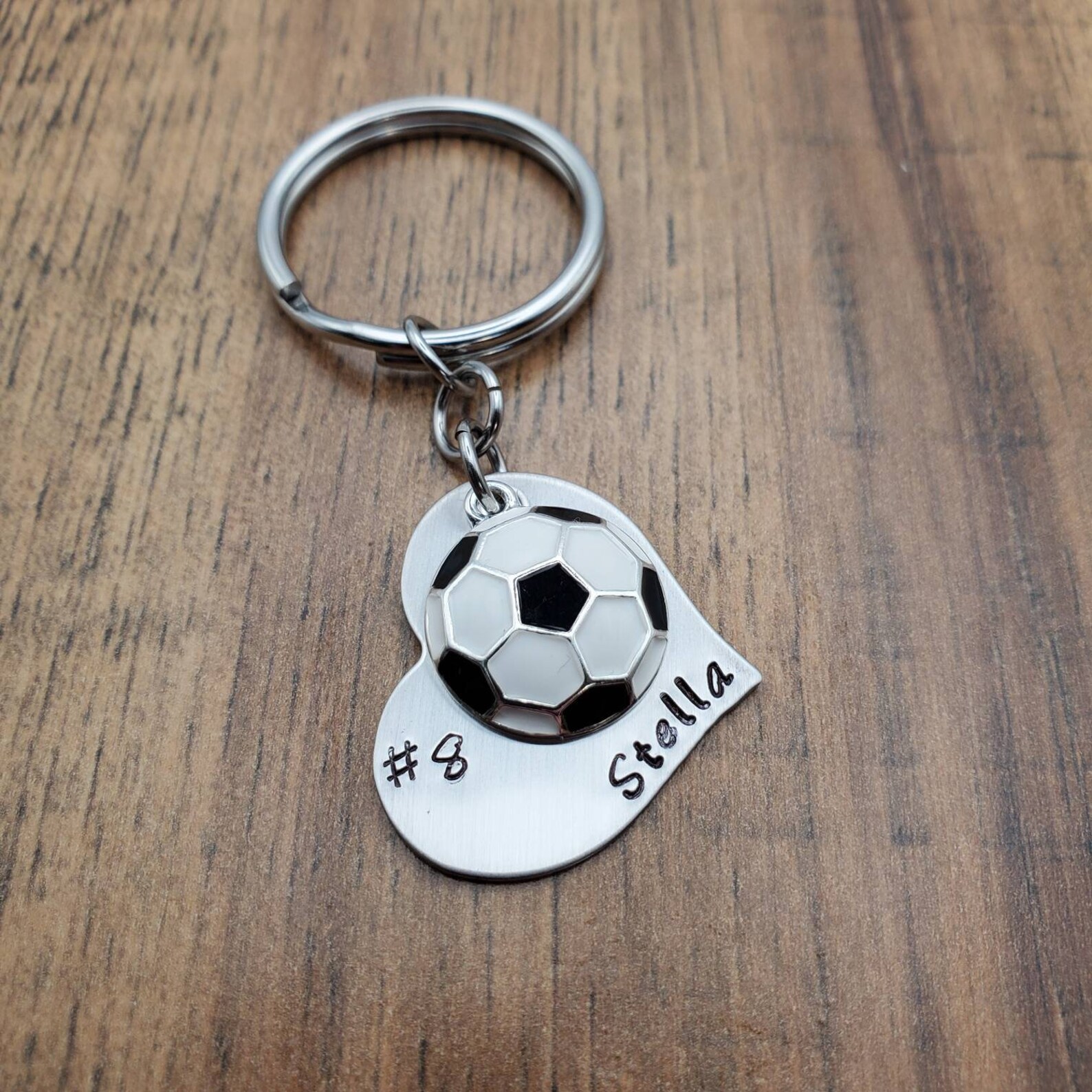 Hand Stamped Personalized Soccer Keychain Girls Soccer Gift - Etsy