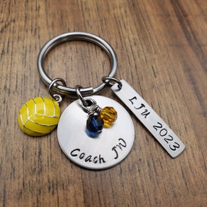 Water Polo Coach Gift, Water Polo Keychain, Hand Stamped Personalized ...