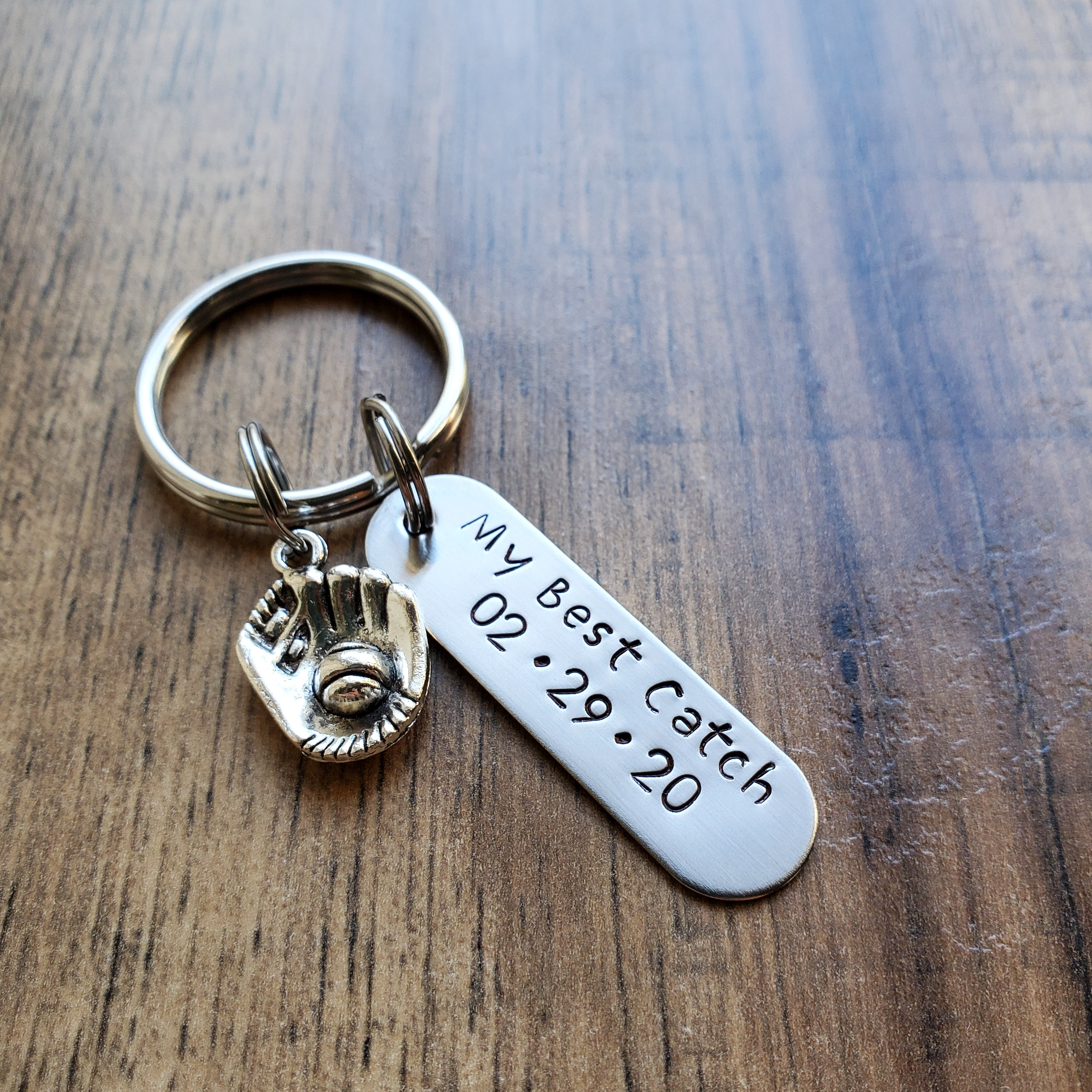 My Best Catch Keychain - My Best Catch Baseball Keychain - Anniversary ...