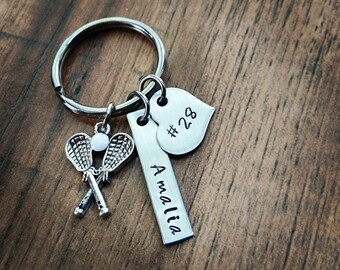 Lacrosse Keychain Girls Lacrosse Keychain Lacrosse Gifts | Etsy