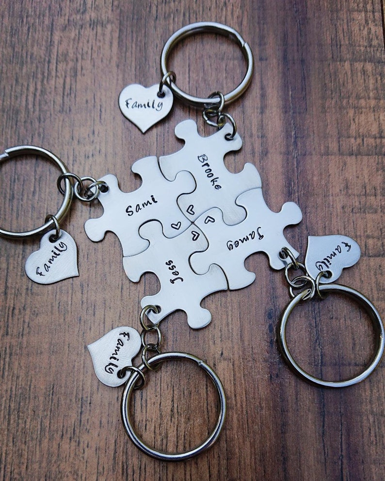 Puzzle Piece Family Keychains Best Friend Puzzle Piece | Etsy
