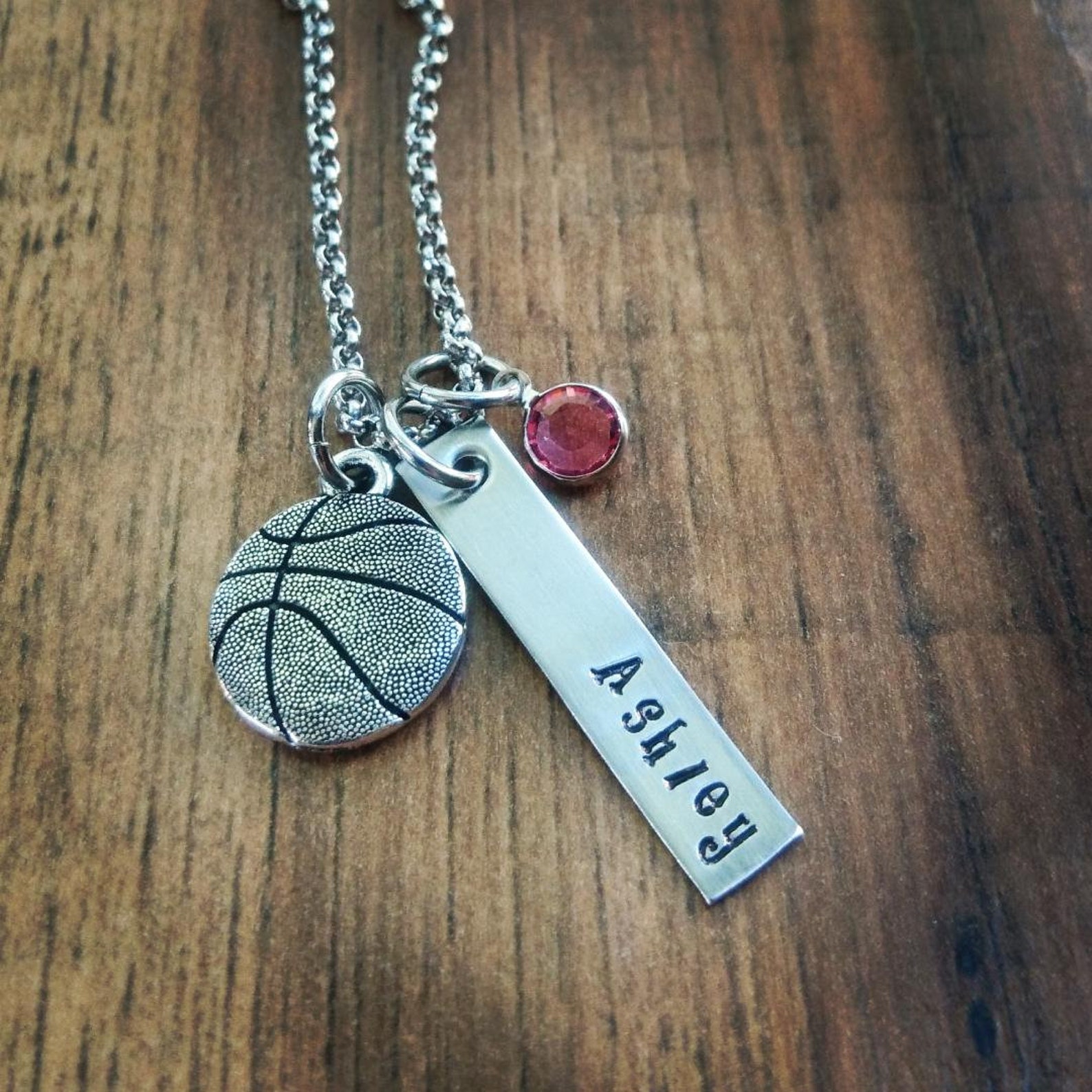Hand Stamped Personalized Basketball Necklace Girls - Etsy