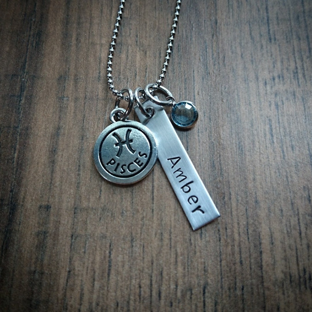 Pisces Jewelry, Personalized Pisces Zodiac Horoscope Necklace for Woman ...