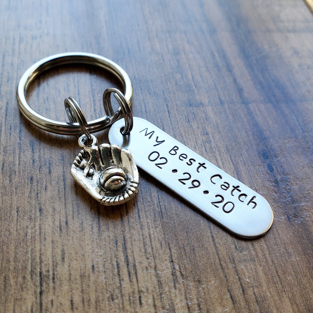 My Best Catch Keychain - My Best Catch Baseball Keychain - Anniversary ...