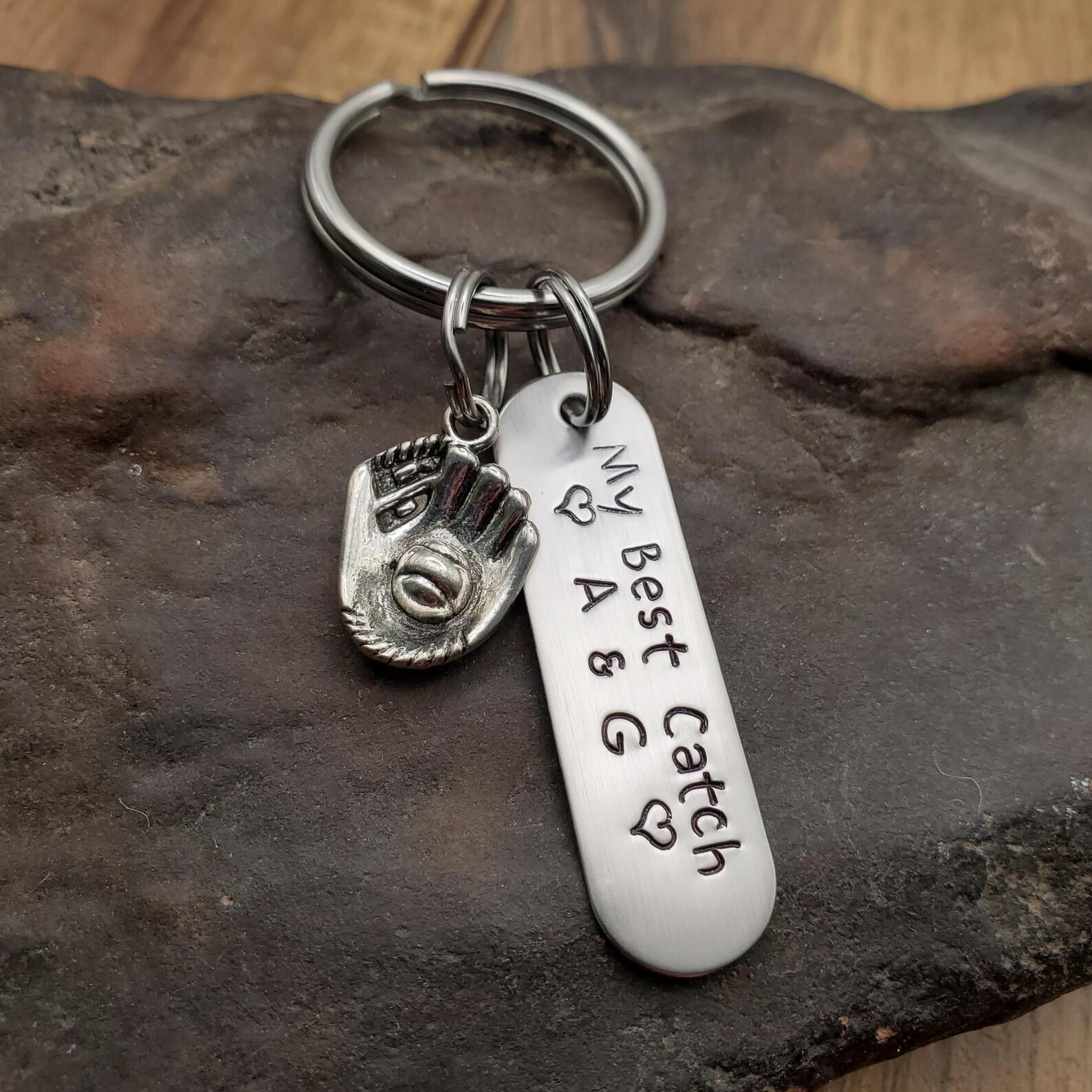 My Best Catch Keychain - My Best Catch Baseball Keychain - Anniversary ...