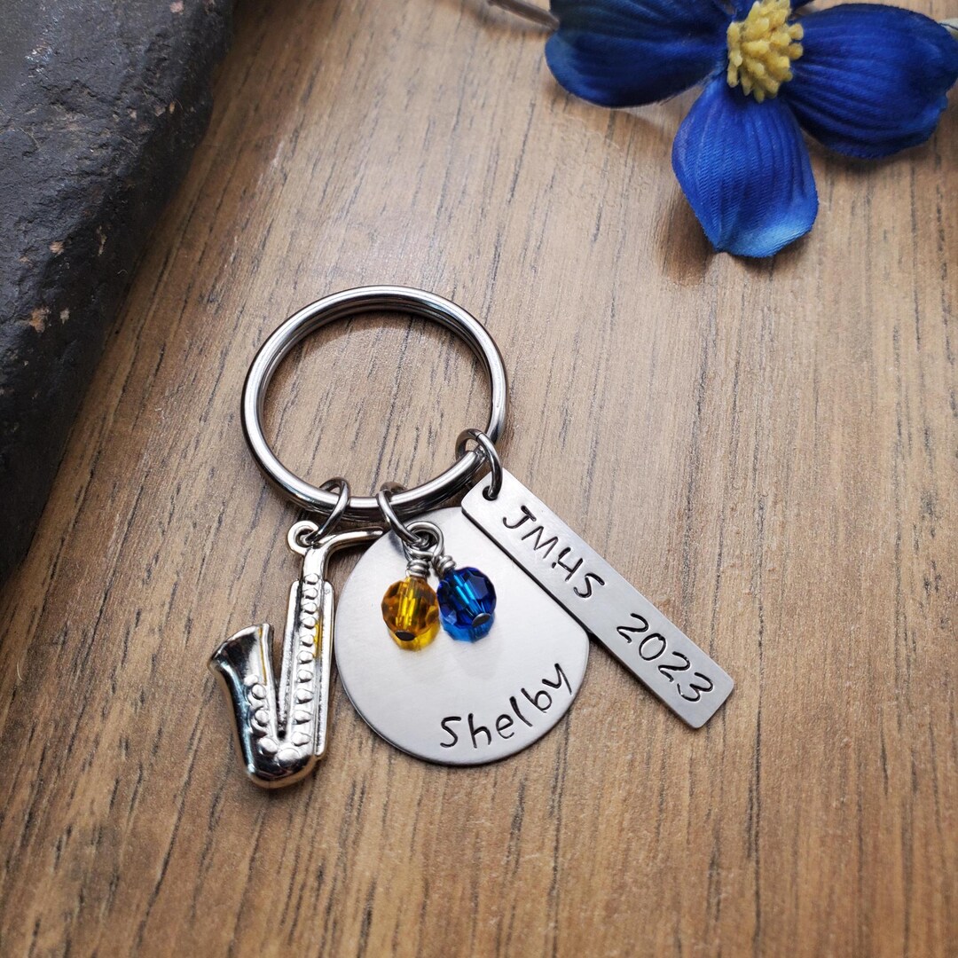 Personalized Senior Band Gifts, Marching Band Saxophone Keychain ...