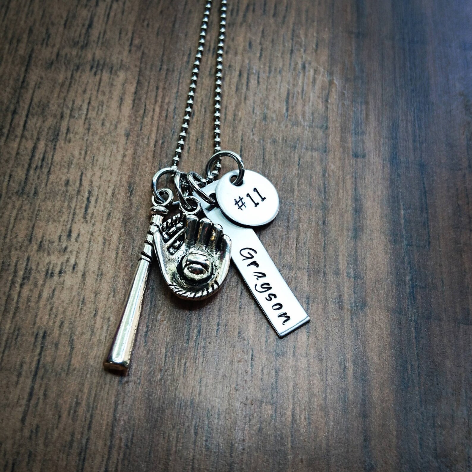 Hand Stamped Personalized Baseball Necklace Baseball Mom - Etsy