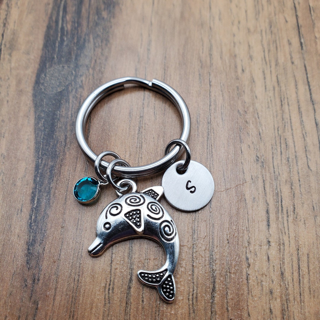 Dolphin Keychain, Dolphin Bag Charm, Marine Animal Gift, Beach Ocean ...