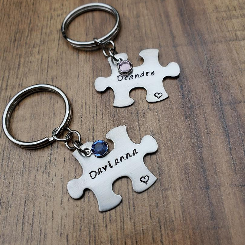 Puzzle Piece Keychain Anniversary Keychains Best Friend - Etsy