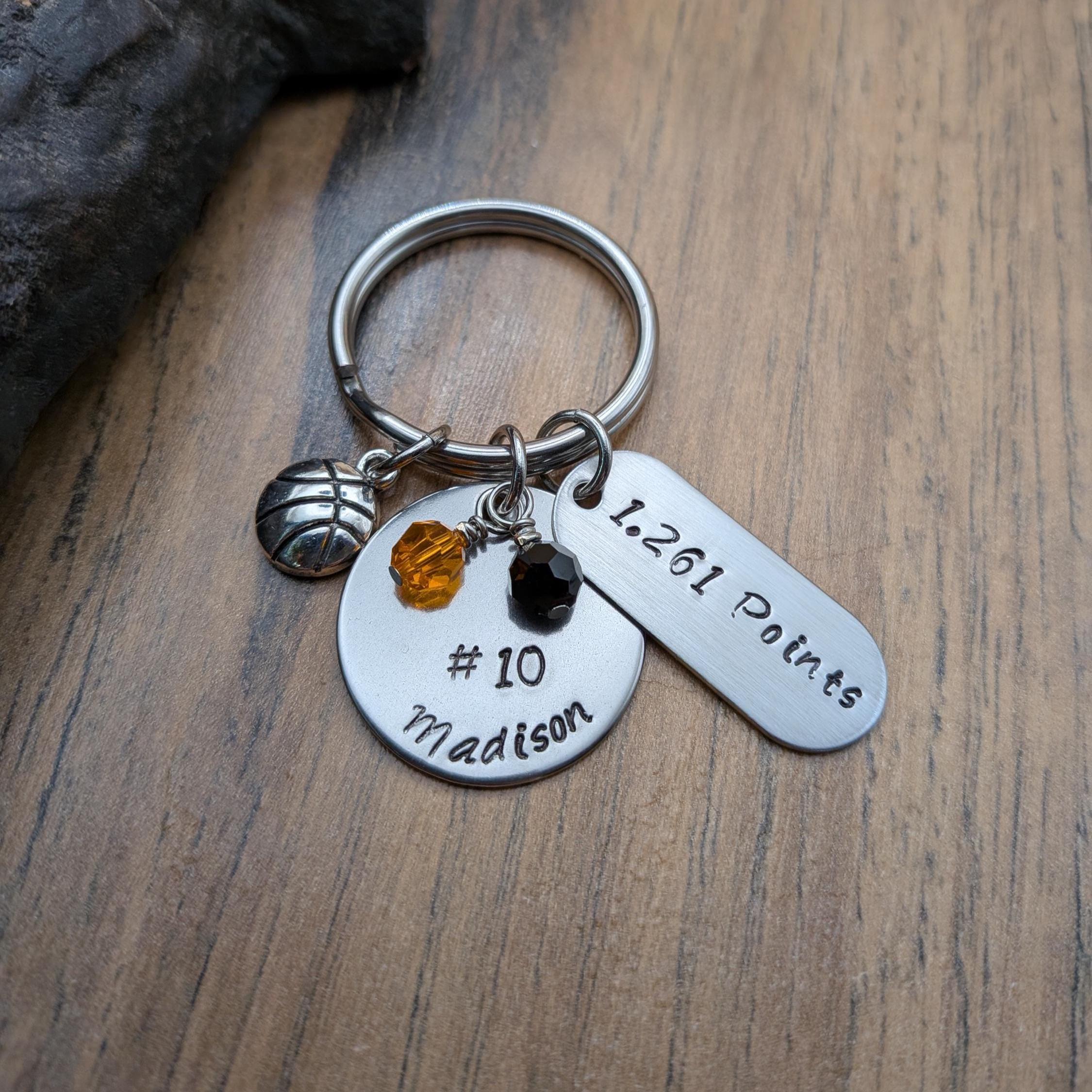 1000 Points Basketball Keychain for Girls, Personalized Basketball ...