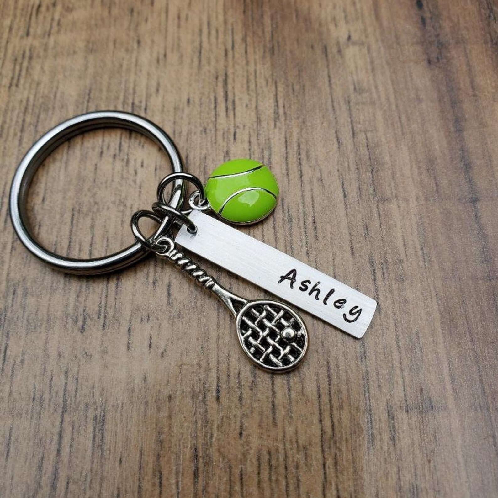 Hand Stamped Personalized Tennis Keychain Tennis Gifts - Etsy