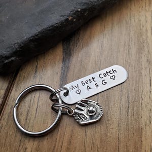 My Best Catch Keychain - My Best Catch Baseball Keychain - Anniversary ...