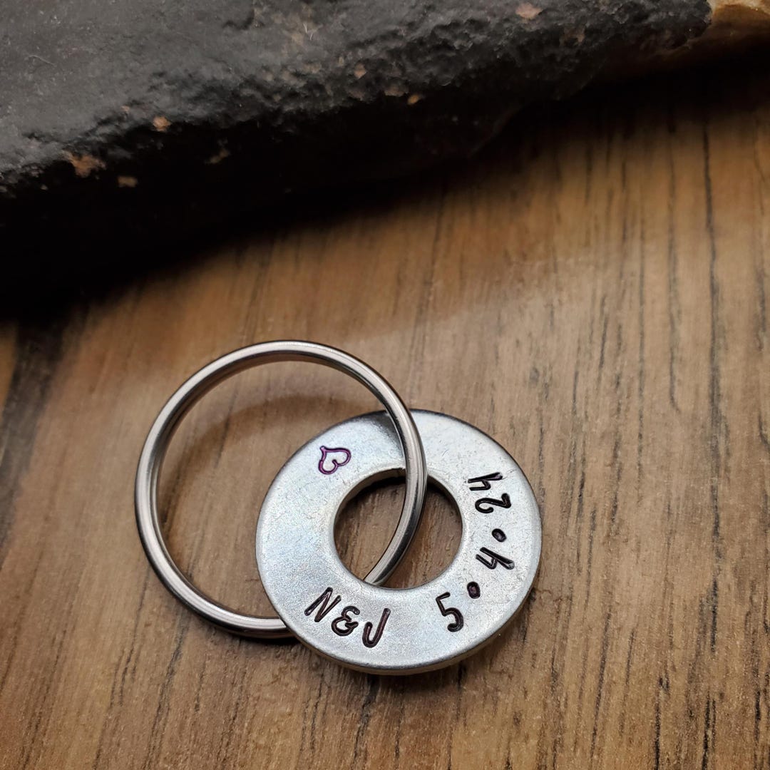 Personalized Boyfriend Keychain, Anniversary Gift for Him, Anniversary ...