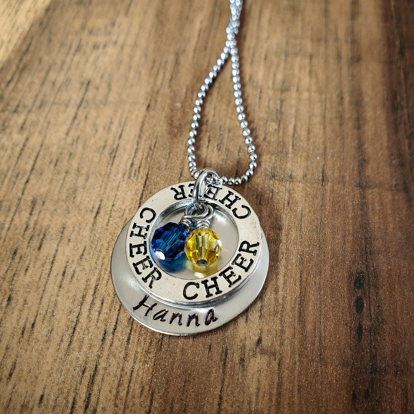 Hand Stamped Personalized Cheerleader Necklace Cheerleading - Etsy