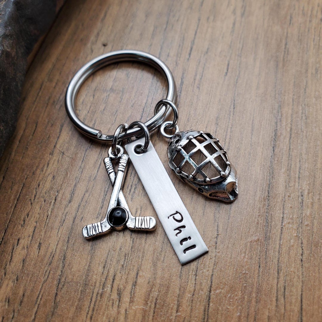 Ice Hockey Goalie Keychain, Goalie Hockey Keychain, Hockey Mom - Etsy