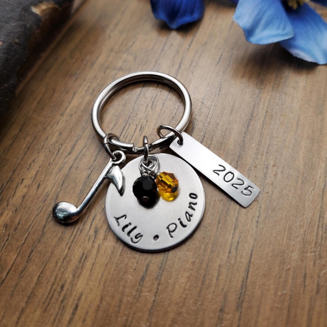 Piano Keychain, Band Gift, Personalized Marching Band Senior Gift ...