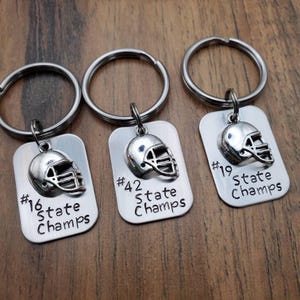 Hand Stamped Personalized Football Keychain, Football Senior Night Team ...