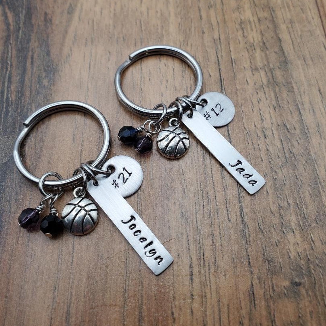 Basketball Gift for Girls, Personalized Basketball Keychain, Senior ...