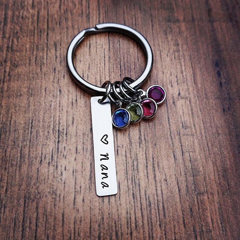 Birthstone Keychain - Nana Keychain - Grandma Keychain - Gift for ...