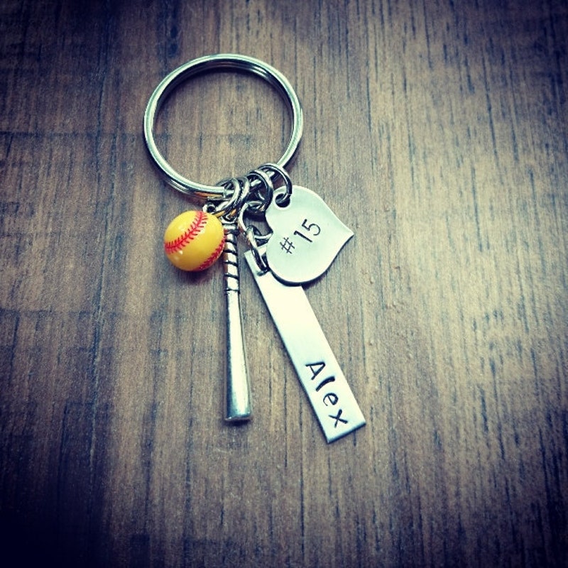 Softball Keychain - Etsy