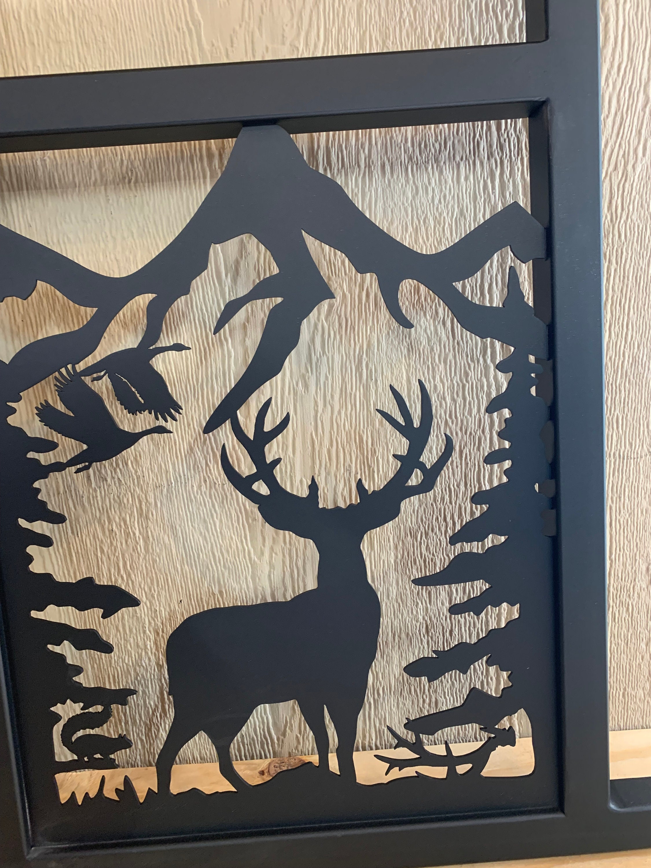 Awesome Laser Cut Steel Low Bar Height Table Legs With MULE DEER BUCK ...
