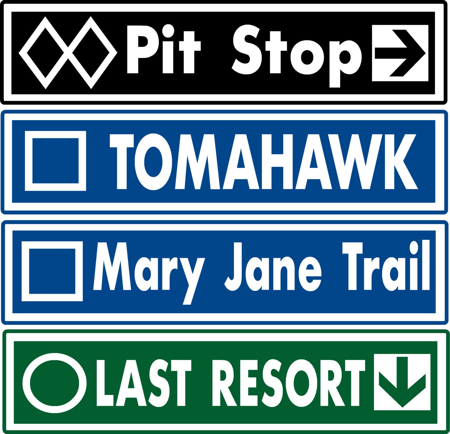 Custom Made Ski Run Signs Exterior / Interior Add Your Text to ...