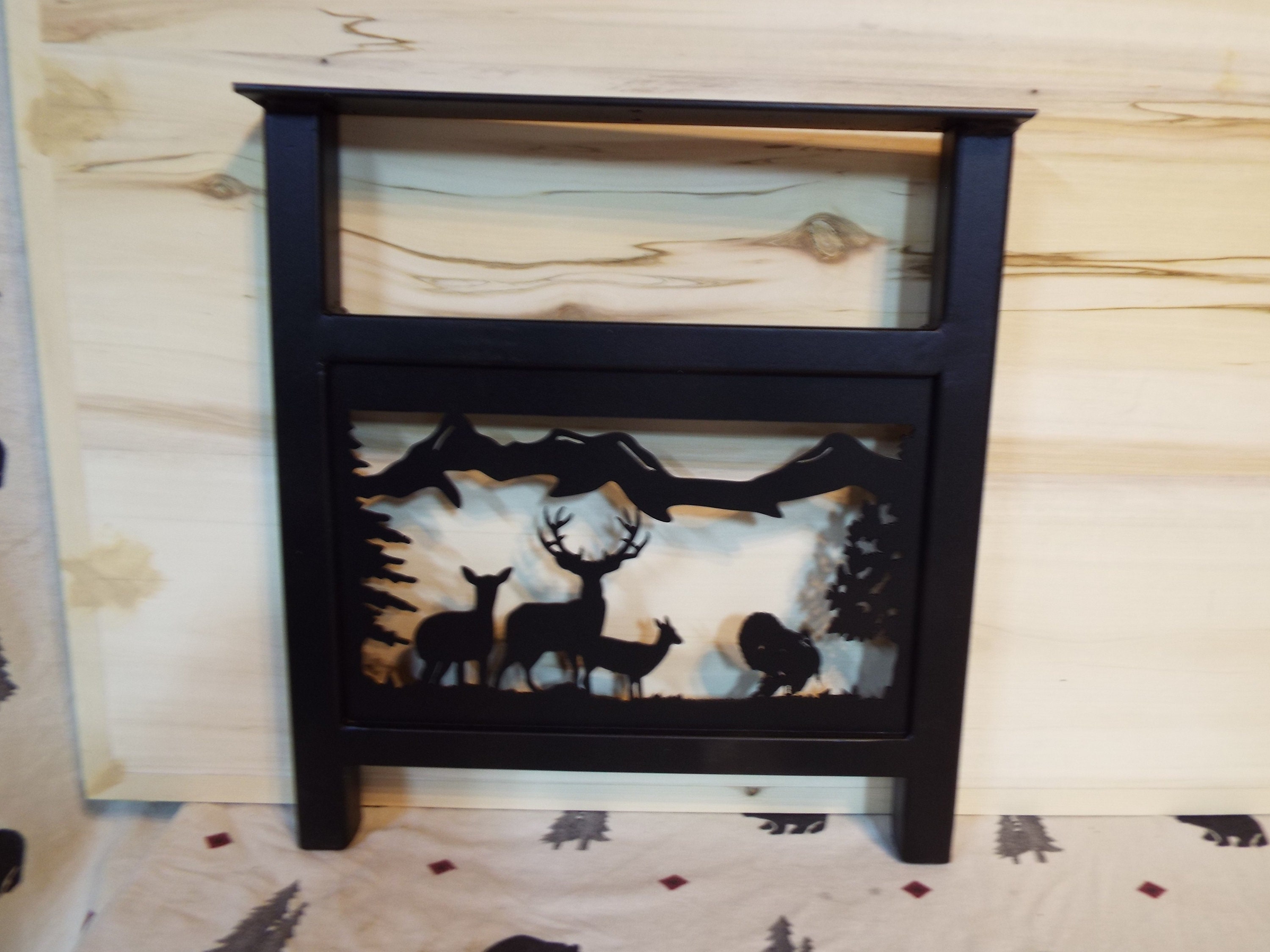 Awesome Laser Cut Steel Coffee Table Legs With MULE DEER FAMILY Small ...