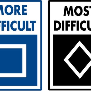 Set of 4 Ski Run or Ski Slope Difficulty Signs Made From All Weather ...
