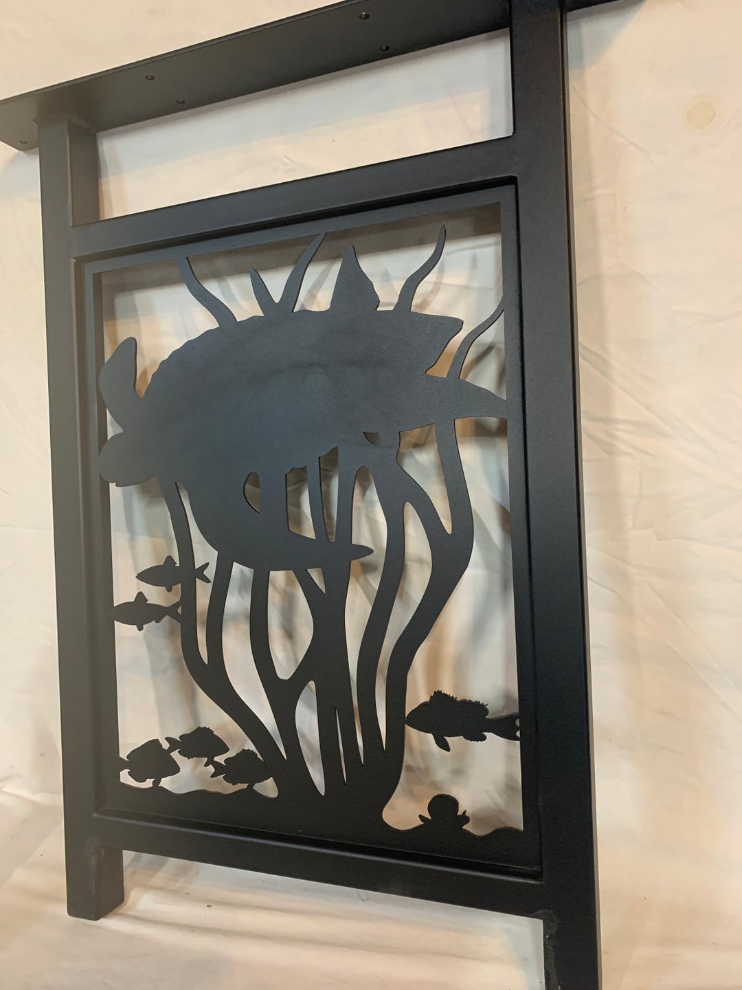 Awesome Laser Cut Steel End Table Legs With LEATHERBACK TURTLE Ocean ...