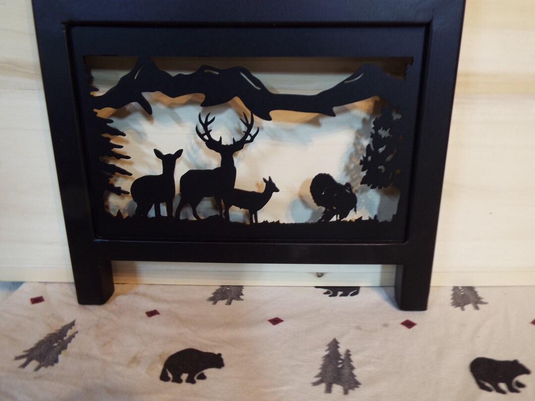 Awesome Laser Cut Steel Coffee Table Legs With MULE DEER FAMILY Small ...