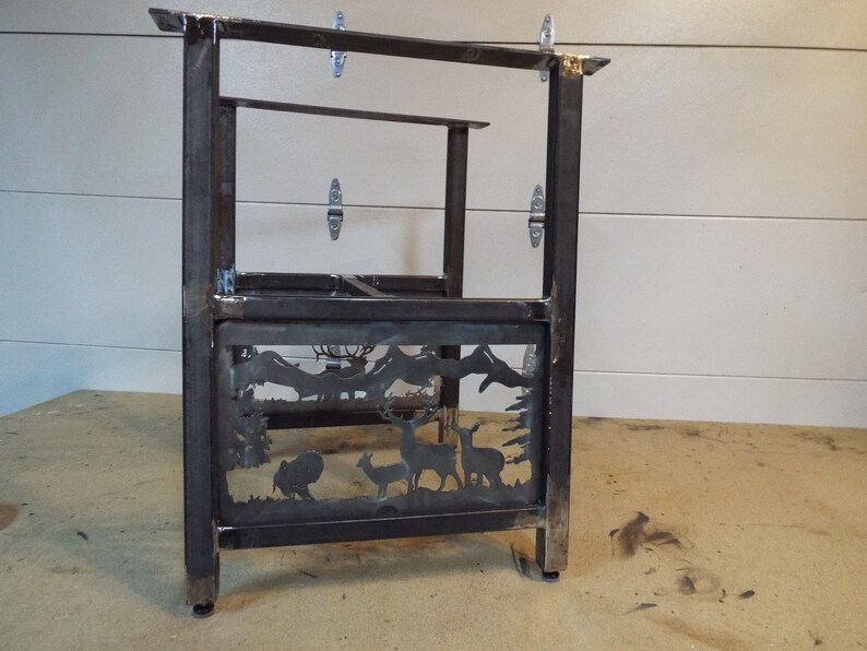 Laser Cut Steel Whitetail Deer Scene Industrial Table Legs for Your ...