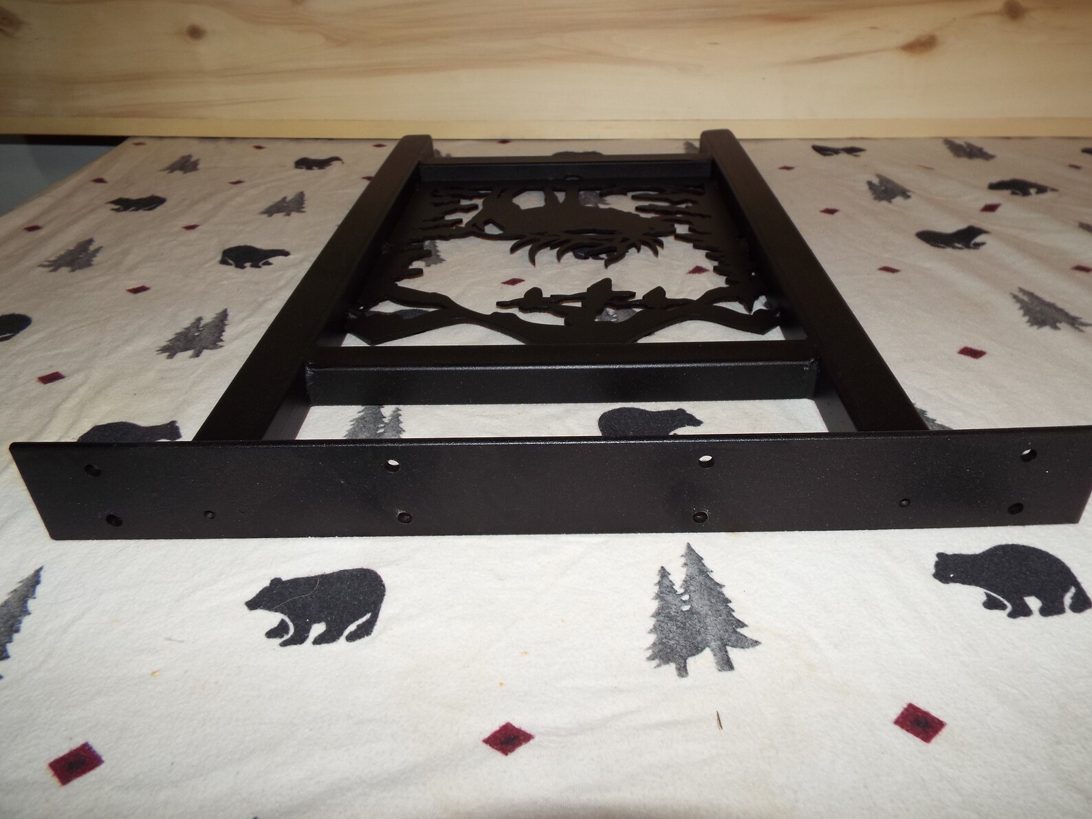 Laser Cut Steel Mule Deer Scene and Bugling Elk Scene Industrial Table ...