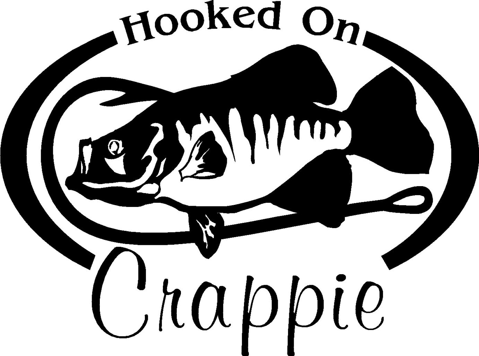 HOOKED ON Freshwater Fish Decals Crappie, Bluegill, Walleye, Trout and ...
