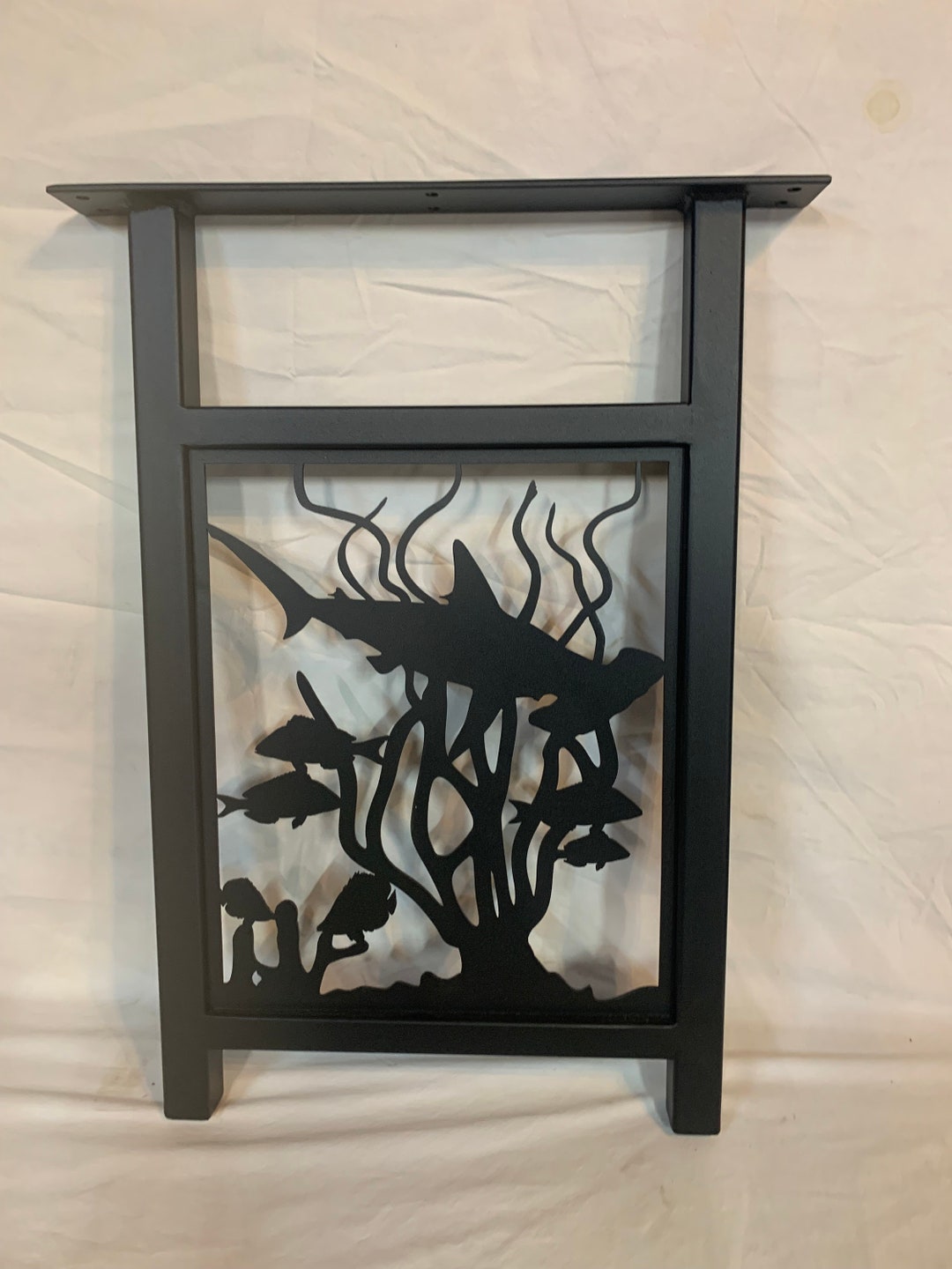 Awesome Laser Cut Steel End Table Legs With HAMMERHEAD SHARK Ocean ...