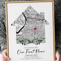 Our First Home Map Personalized Housewarming Gift | First Home Gift for ...