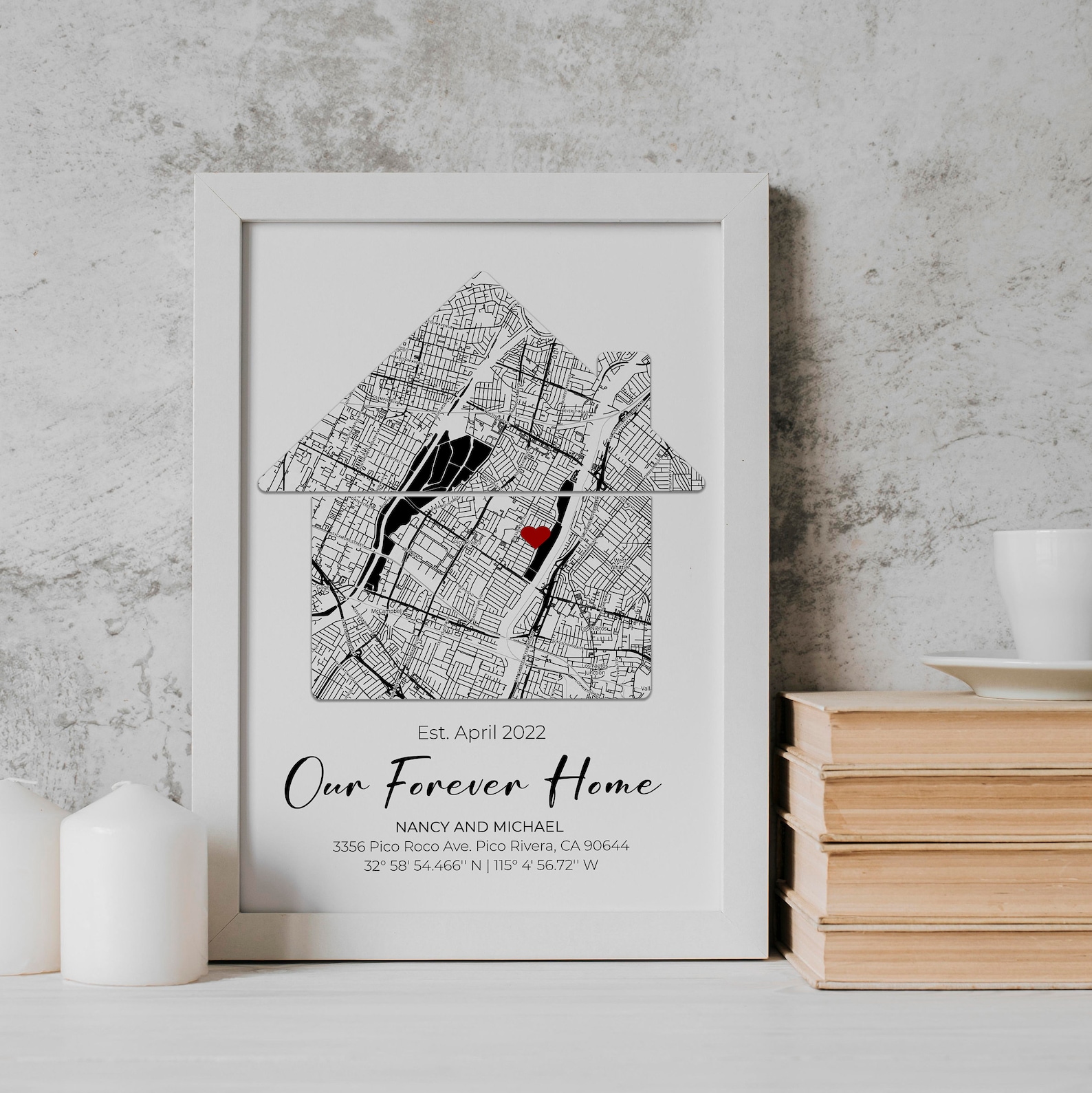 Custom Home Map First Time Home Buyer Personalized - Etsy