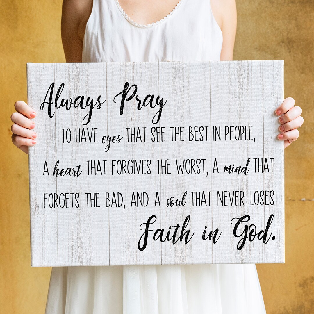 Farmhouse Style Bible Verse Canvas Print, Always Pray Sign - Etsy