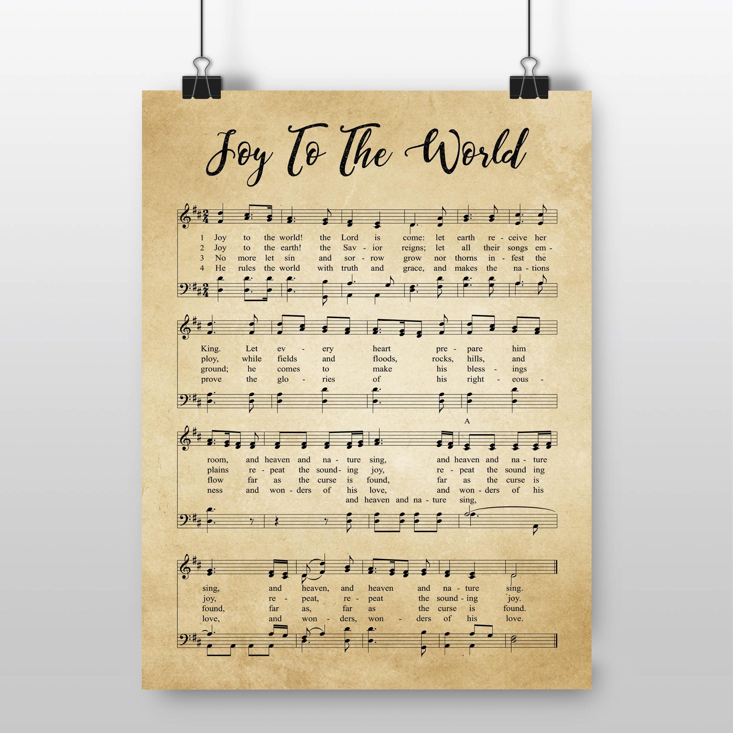 Joy to the World Music Sheets Printable Vintage Sheet Music Digital ...