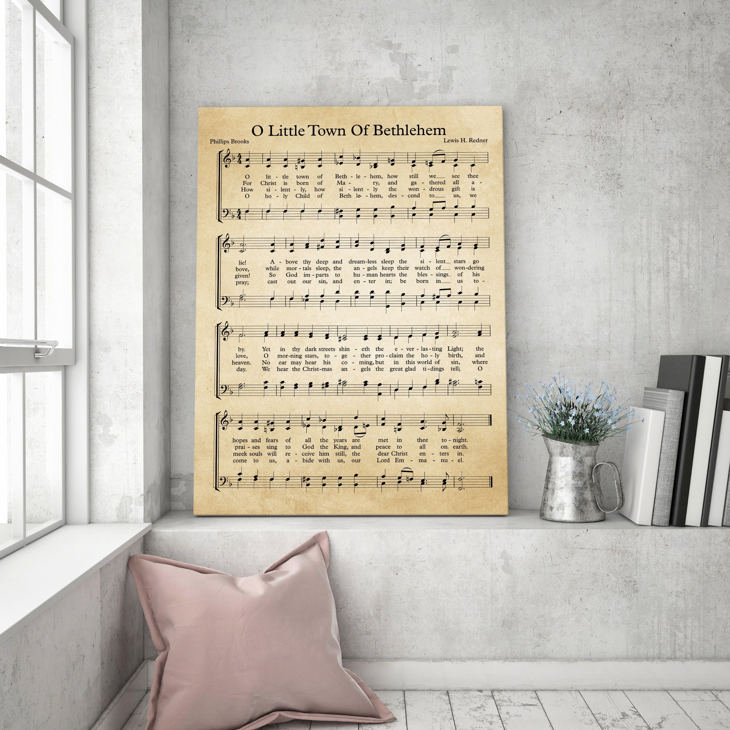 O Little Town of Bethlehem Print, Christmas Carols, Music Sheets ...