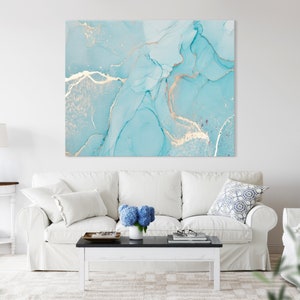 Marble Canvas Print, Large Marble Art on Canvas, Modern Wall Decor ...