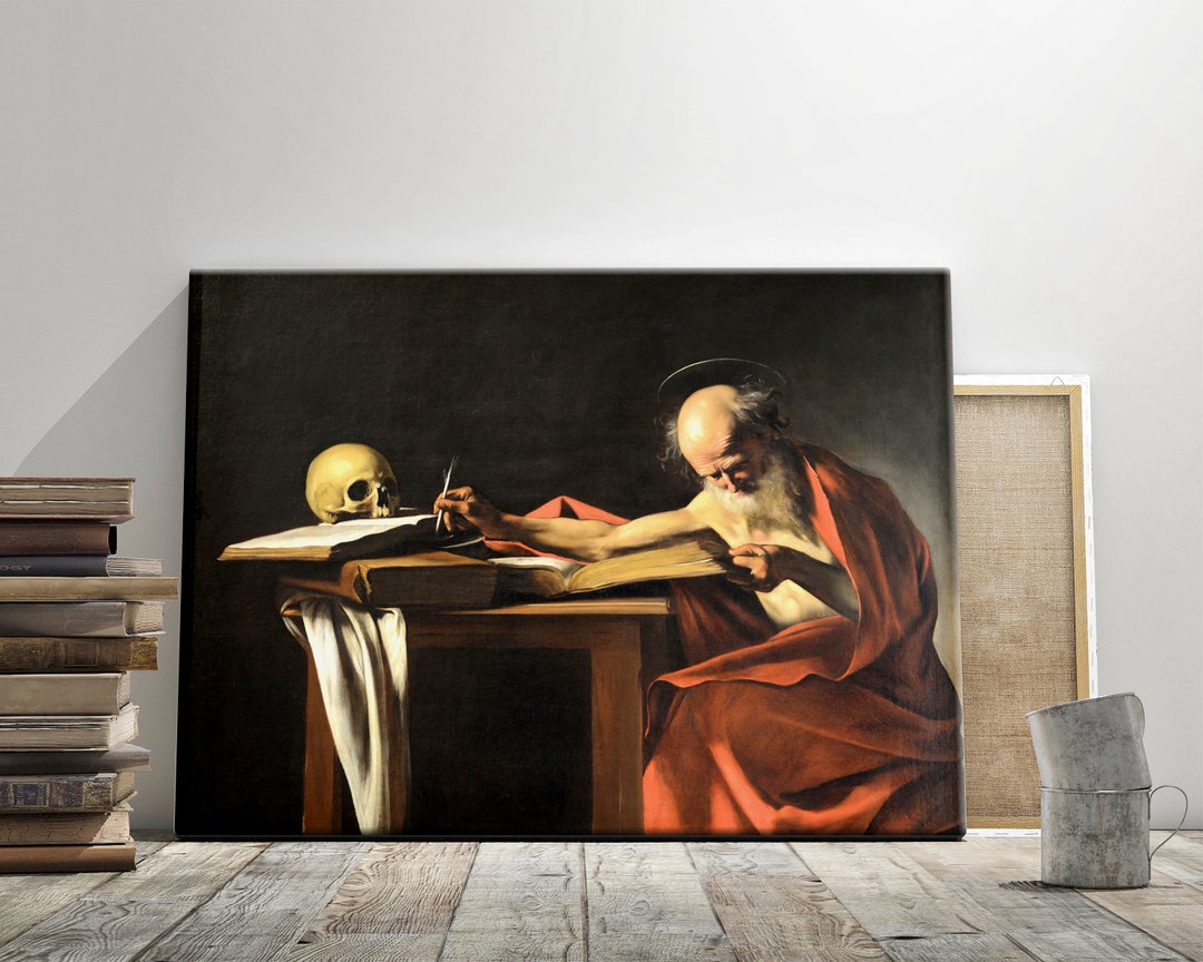 Saint Jerome Writing by Caravaggio, Fine Art Print, Canvas, Poster ...