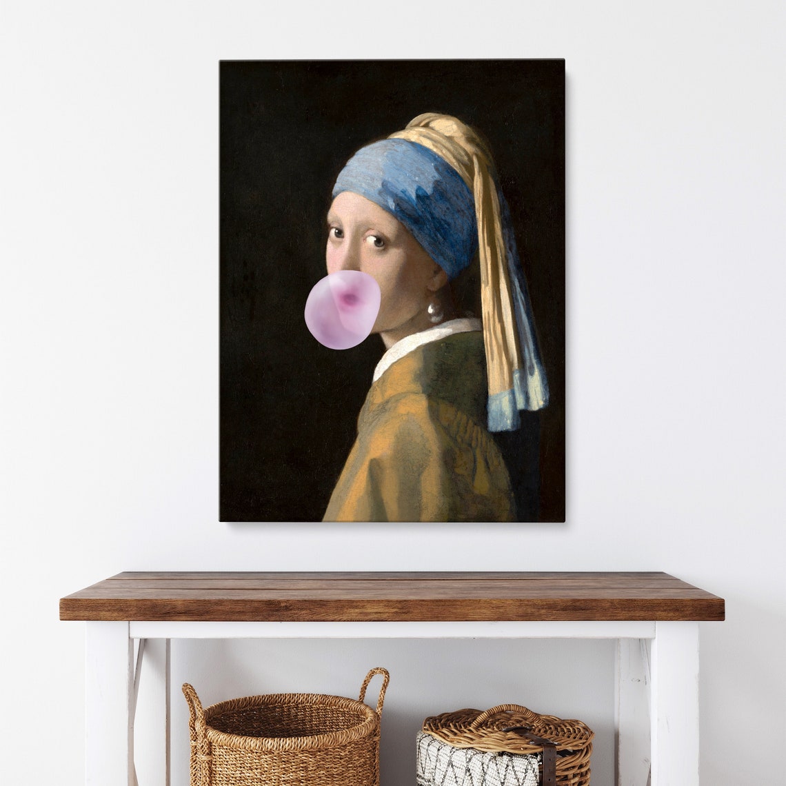 Johannes Vermeers Girl With a Pearl Earring Bubblegum Art - Etsy